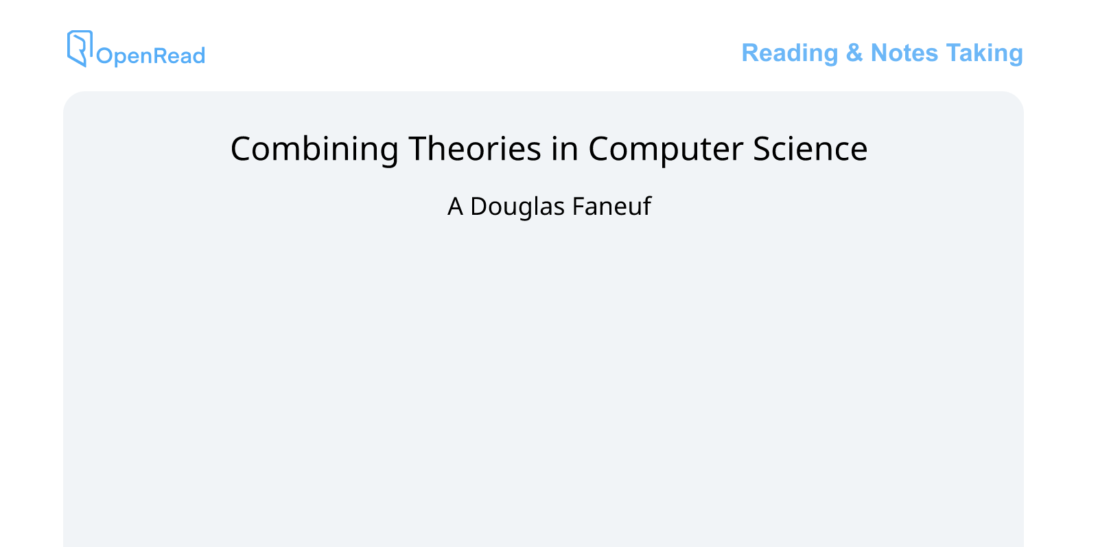 Combining Theories in Computer Science