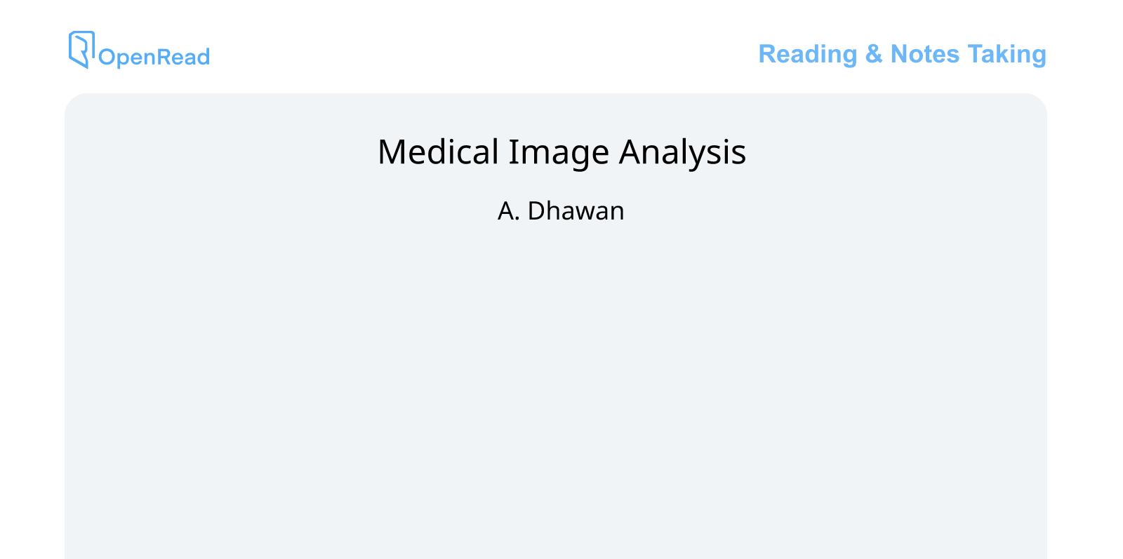 Medical Image Analysis