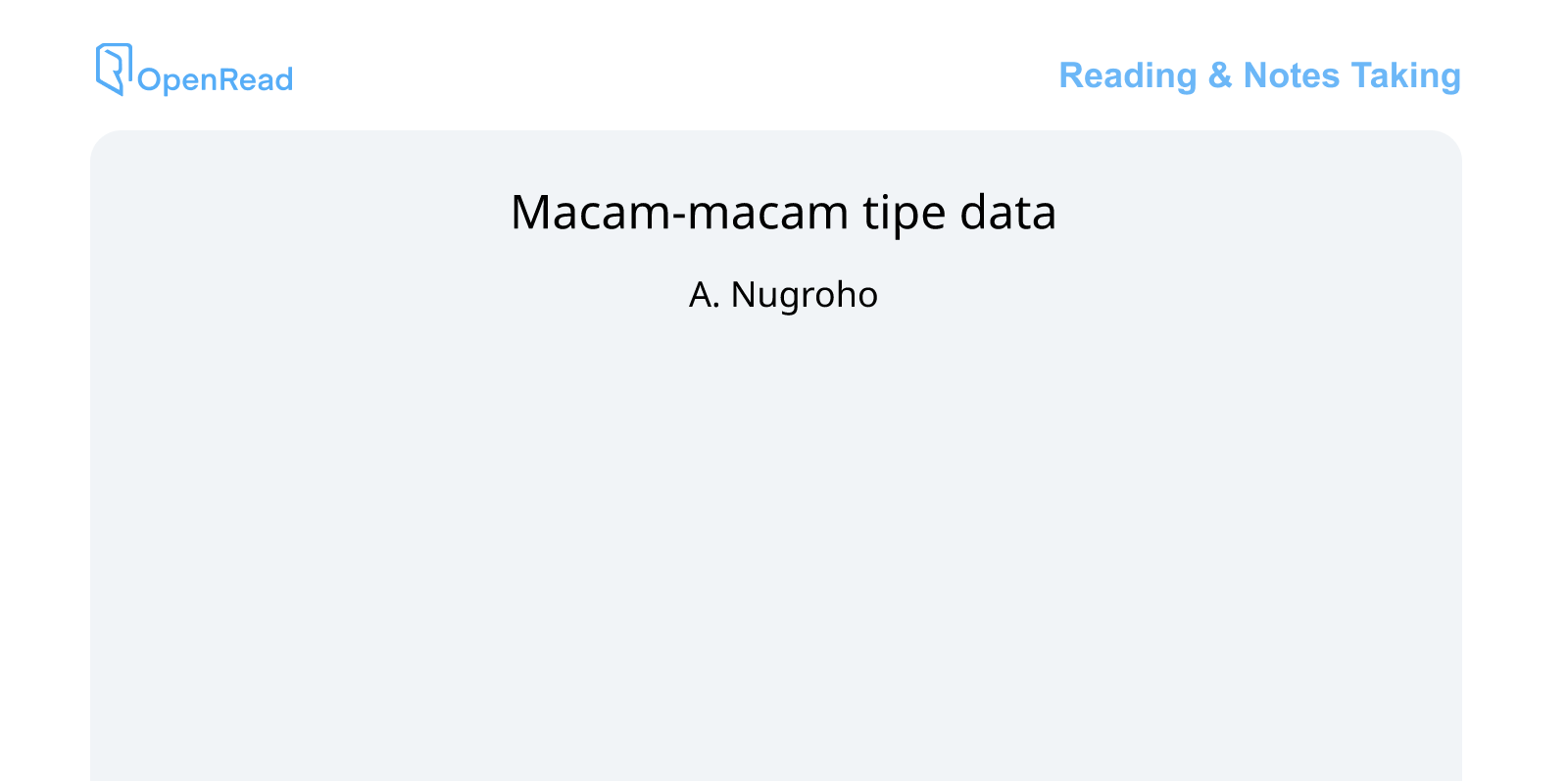 Macam-macam tipe data