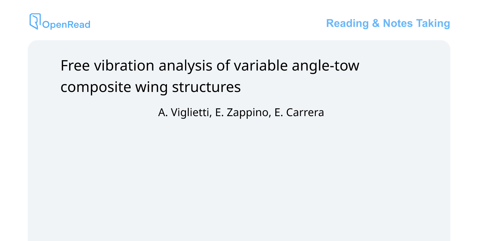 Free Vibration Analysis Of Variable Angle Tow Composite Wing Structures
