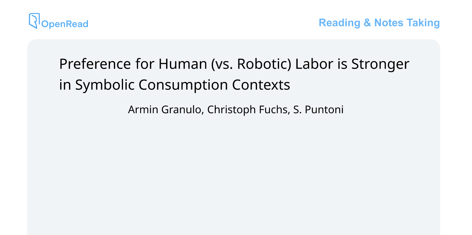 Preference for Human (vs. Robotic) Labor is Stronger in Symbolic ...