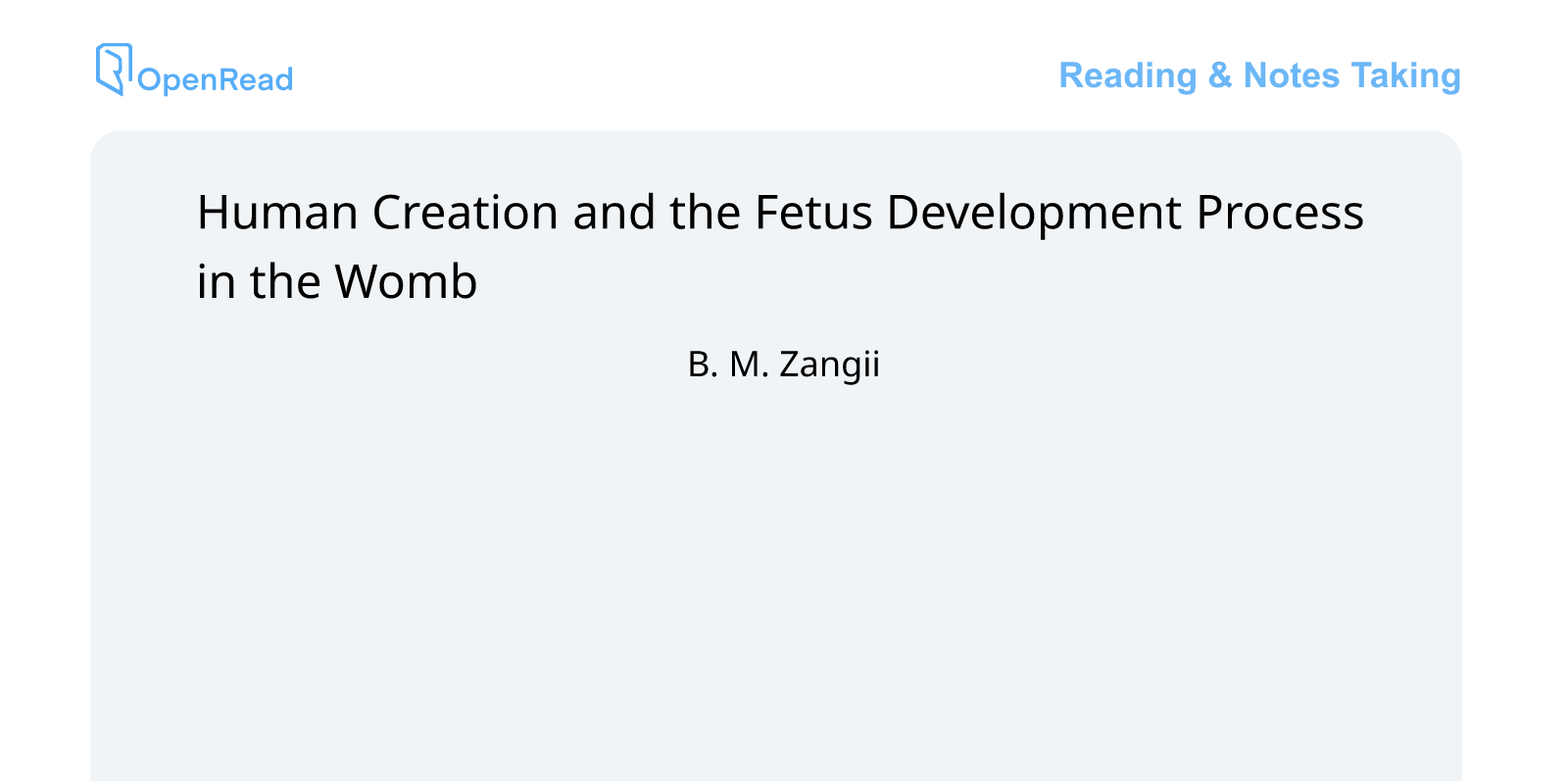 Human Creation and the Fetus Development Process in the Womb