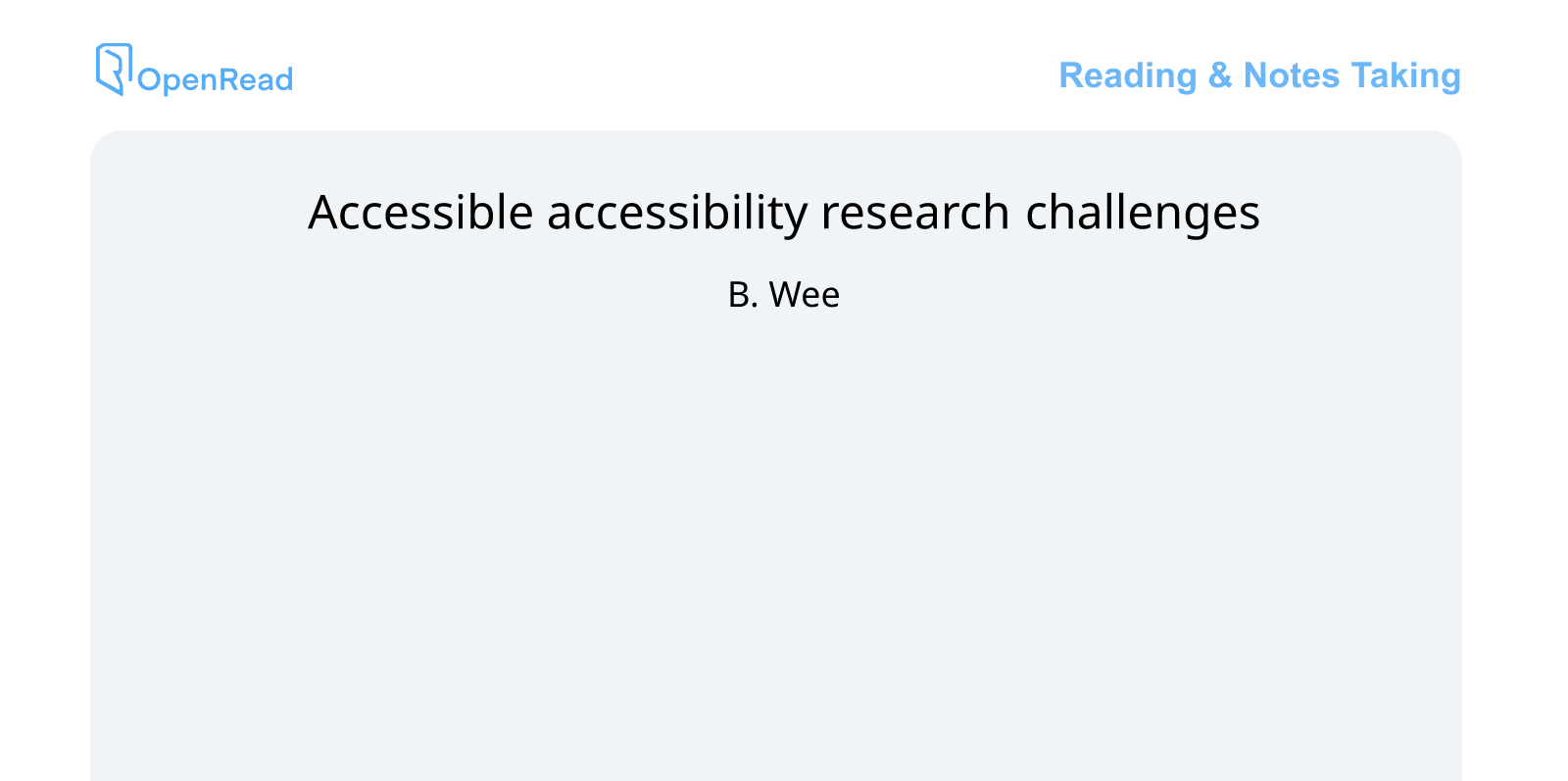 Accessible accessibility research challenges