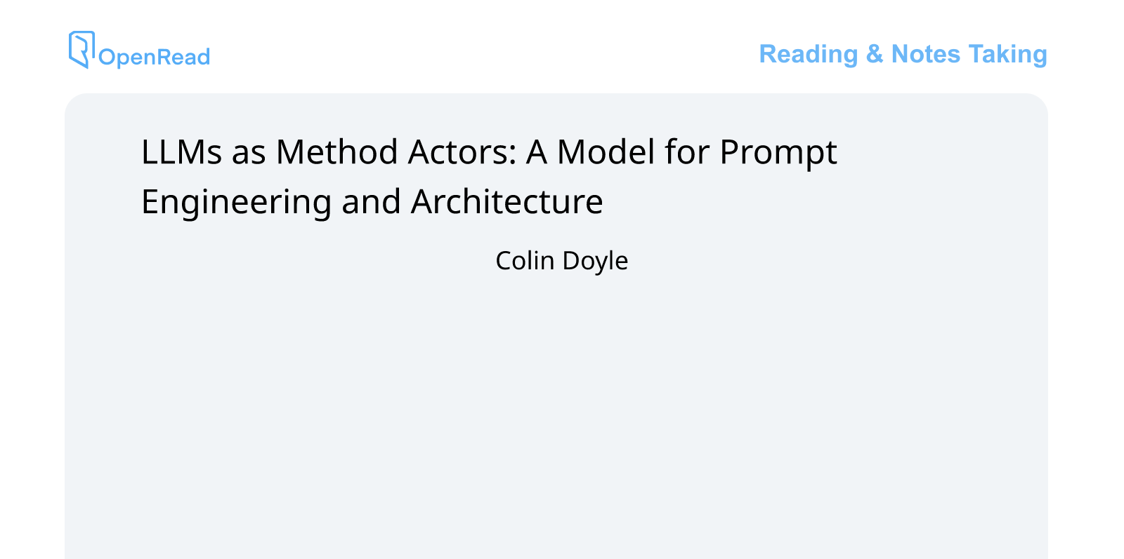 LLMs as Method Actors: A Model for Prompt Engineering and Architecture