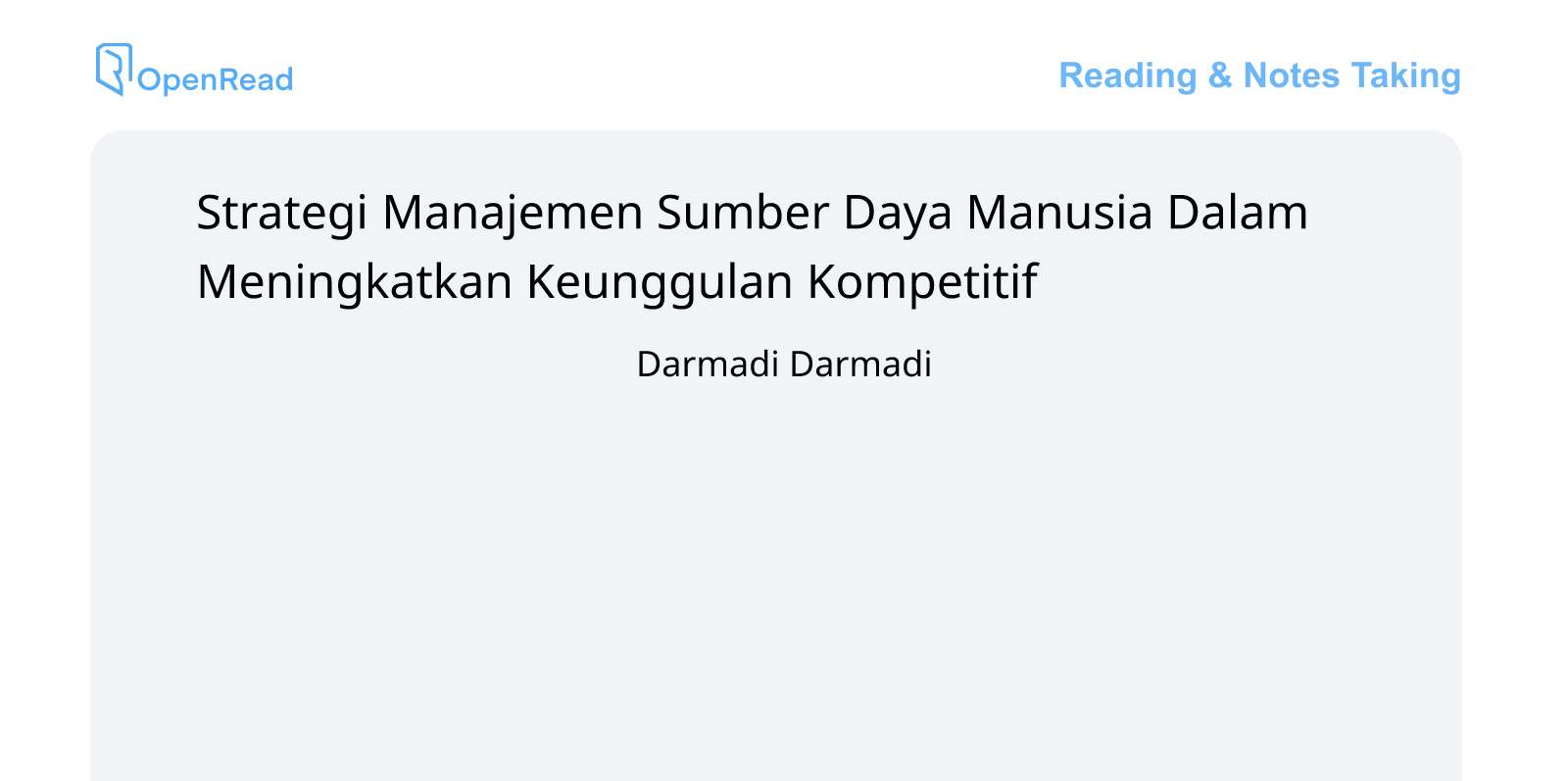 Strategi Manajemen Sumber Daya Manusia Dalam Meningkatkan Keunggulan Kompetitif