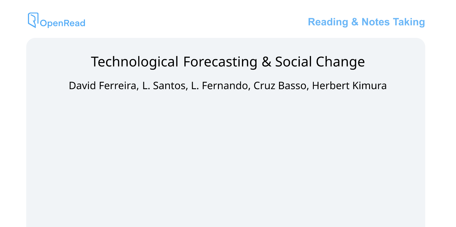 Technological Forecasting & Social Change