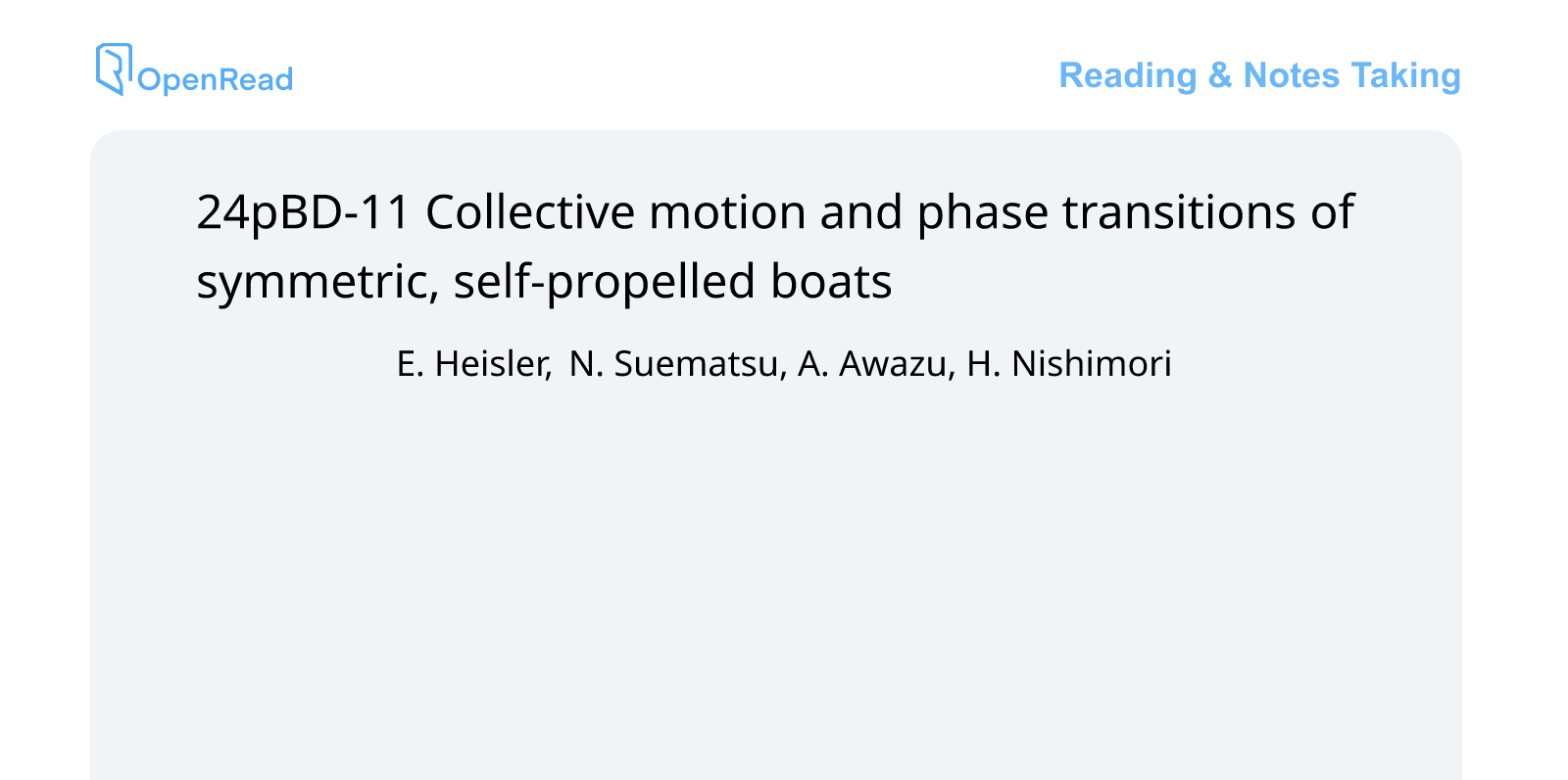24pBD-11 Collective motion and phase transitions of symmetric, self ...