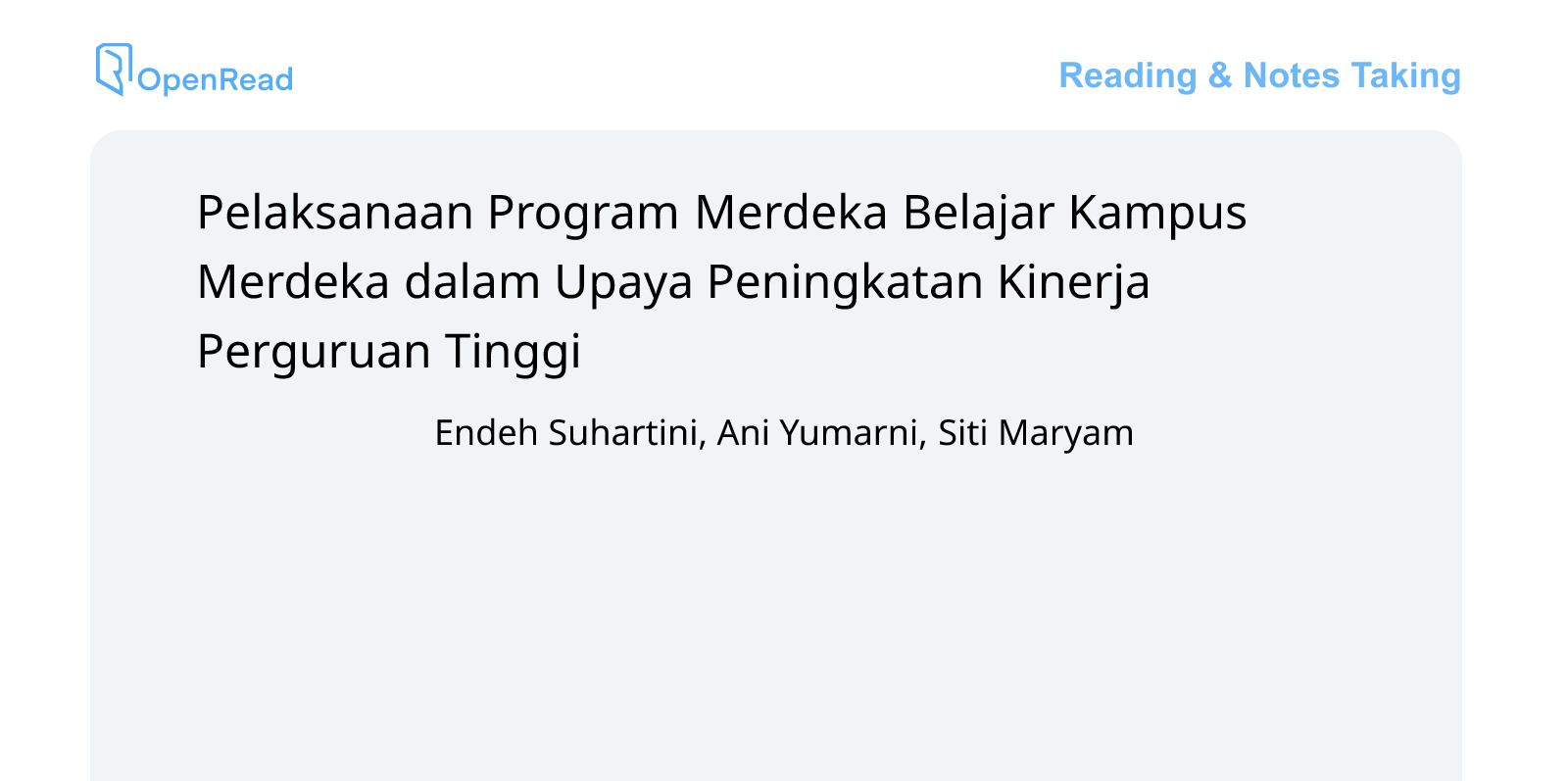 Pelaksanaan Program Merdeka Belajar Kampus Merdeka dalam Upaya ...