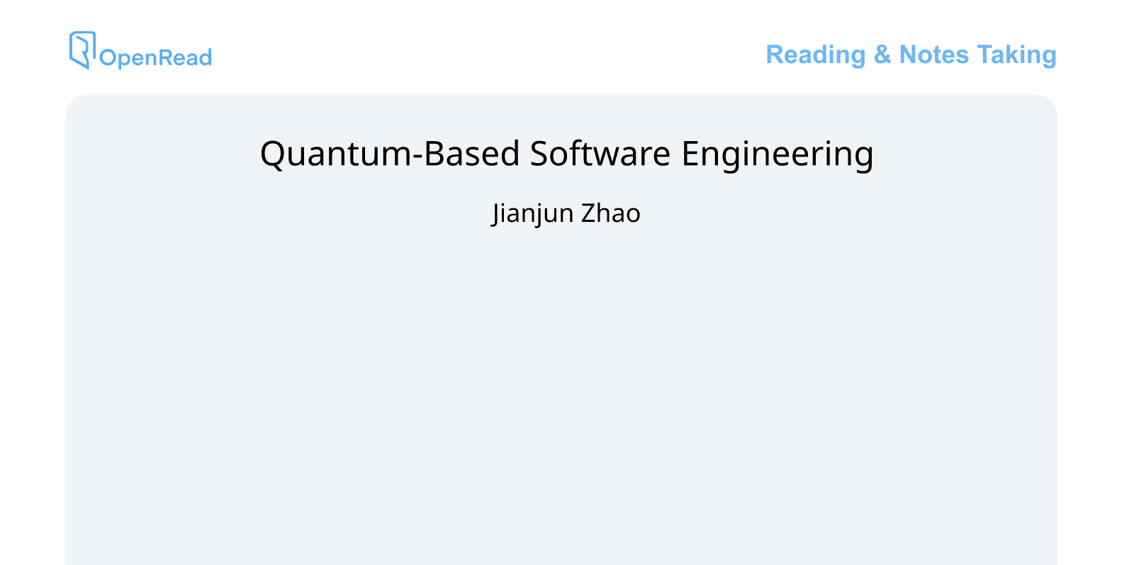 Quantum-Based Software Engineering