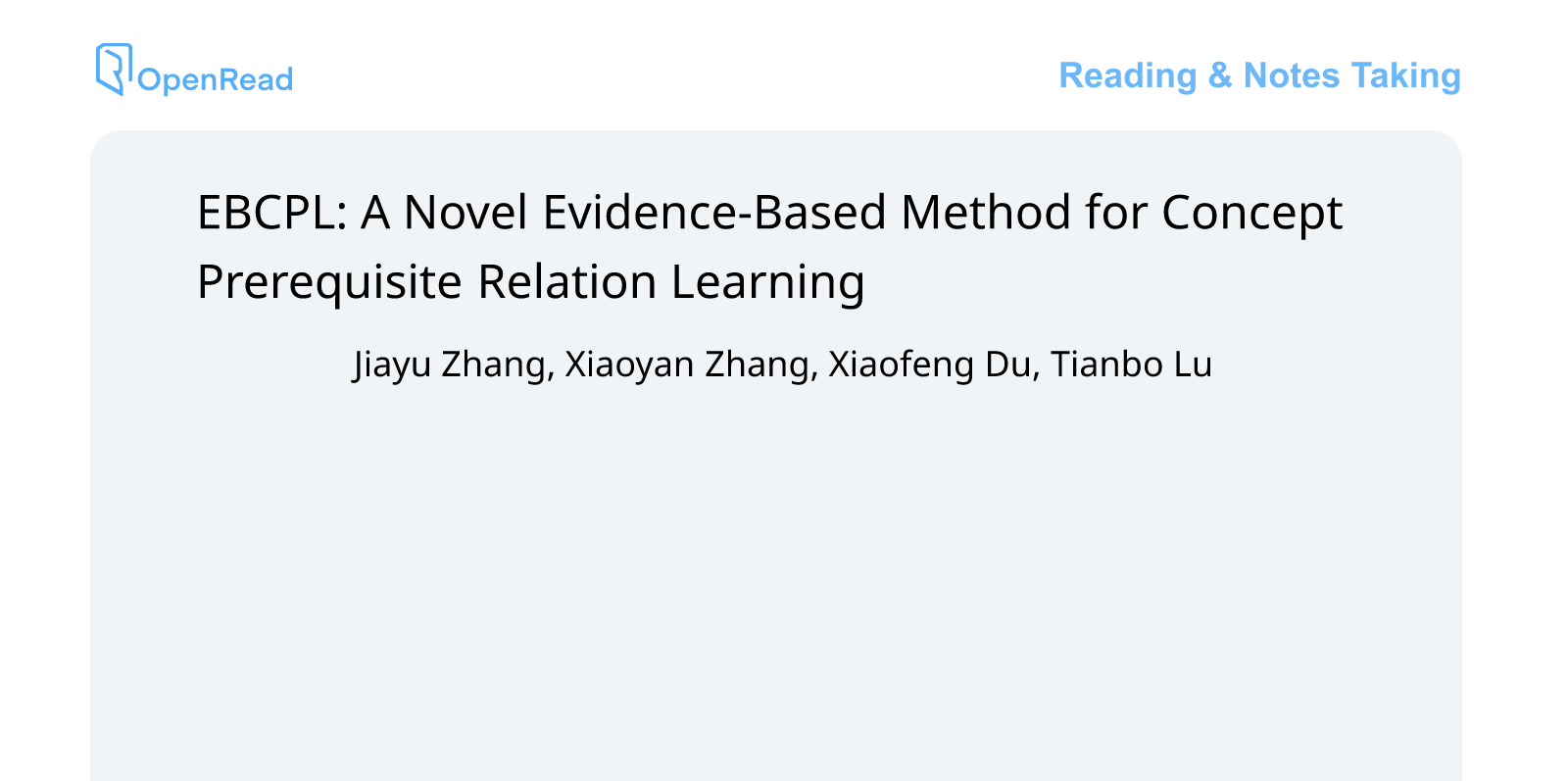EBCPL: A Novel Evidence-Based Method for Concept Prerequisite Relation Learning