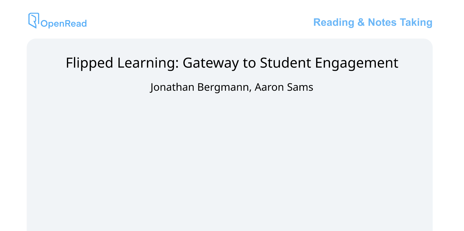 Flipped Learning: Gateway to Student Engagement