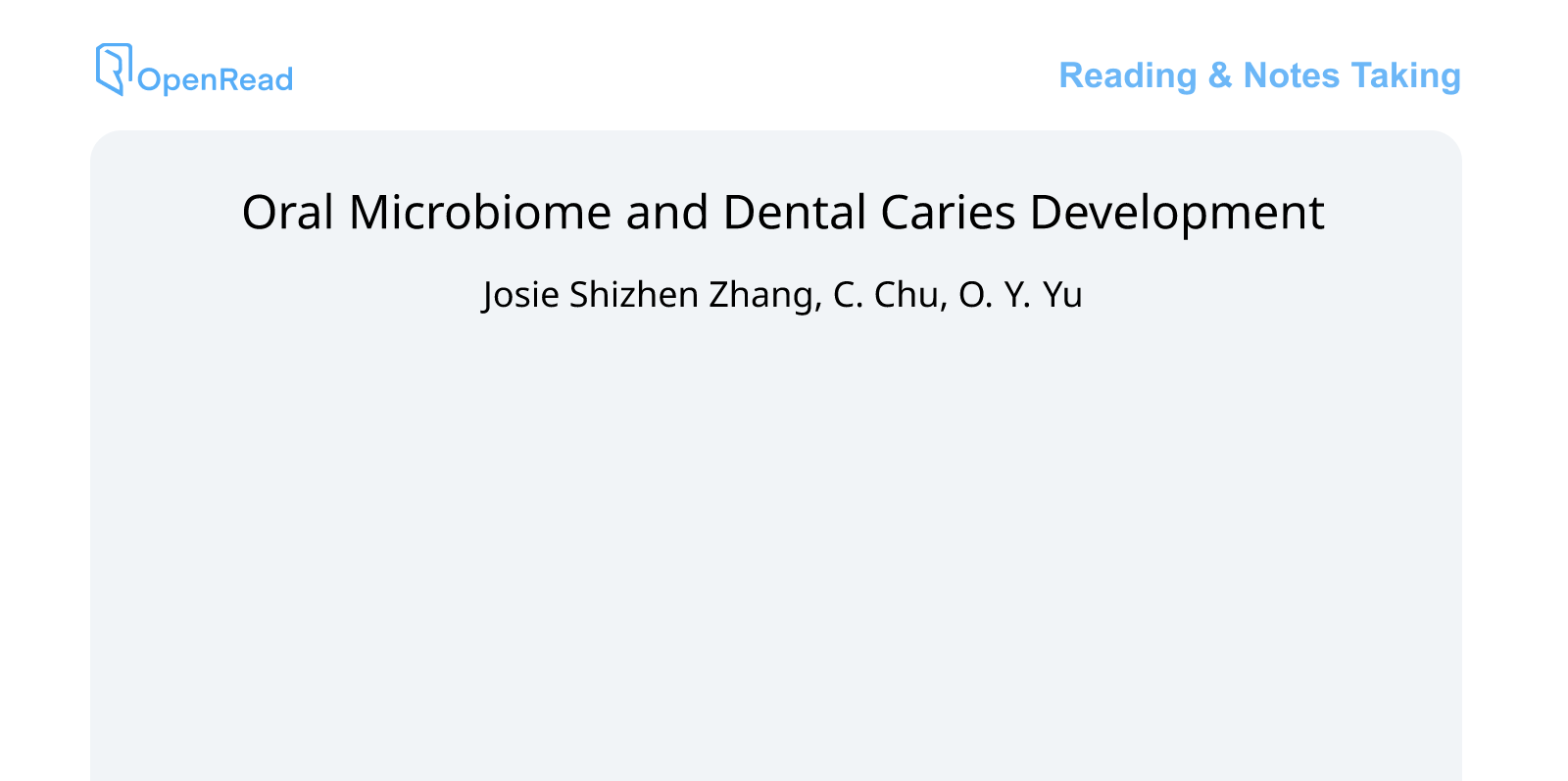 Oral Microbiome and Dental Caries Development