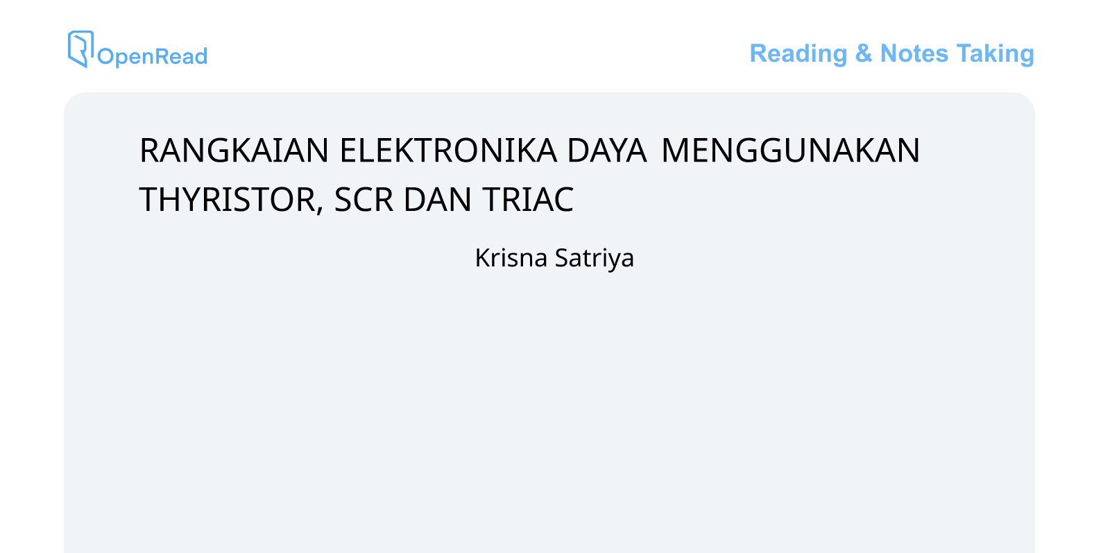 RANGKAIAN ELEKTRONIKA DAYA MENGGUNAKAN THYRISTOR, SCR DAN TRIAC