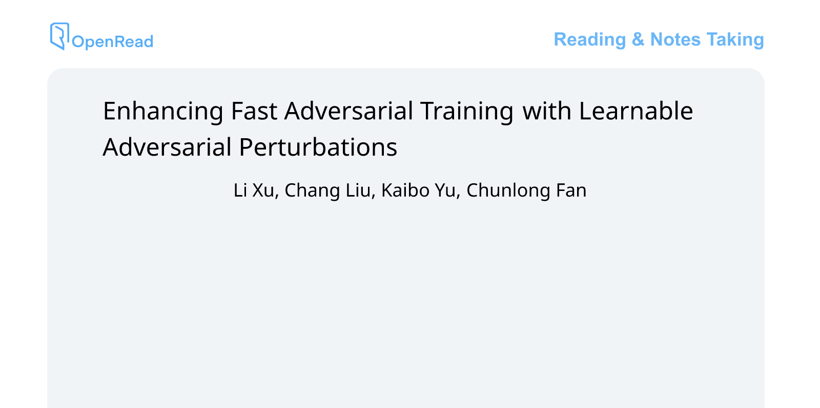 Enhancing Fast Adversarial Training with Learnable Adversarial Perturbations