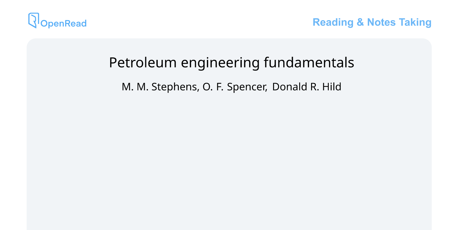 Petroleum engineering fundamentals