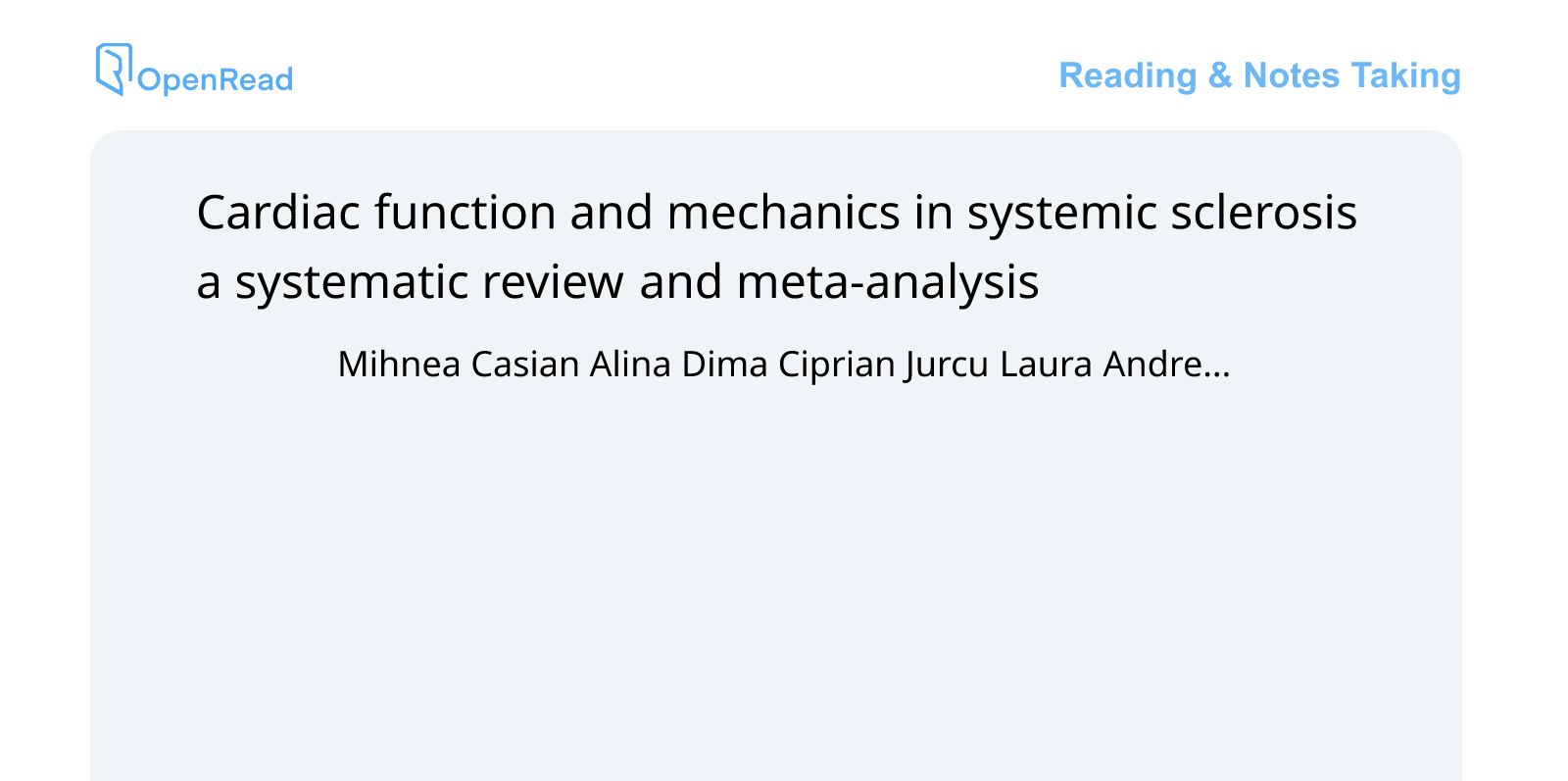 Cardiac function and mechanics in systemic sclerosis: a systematic ...