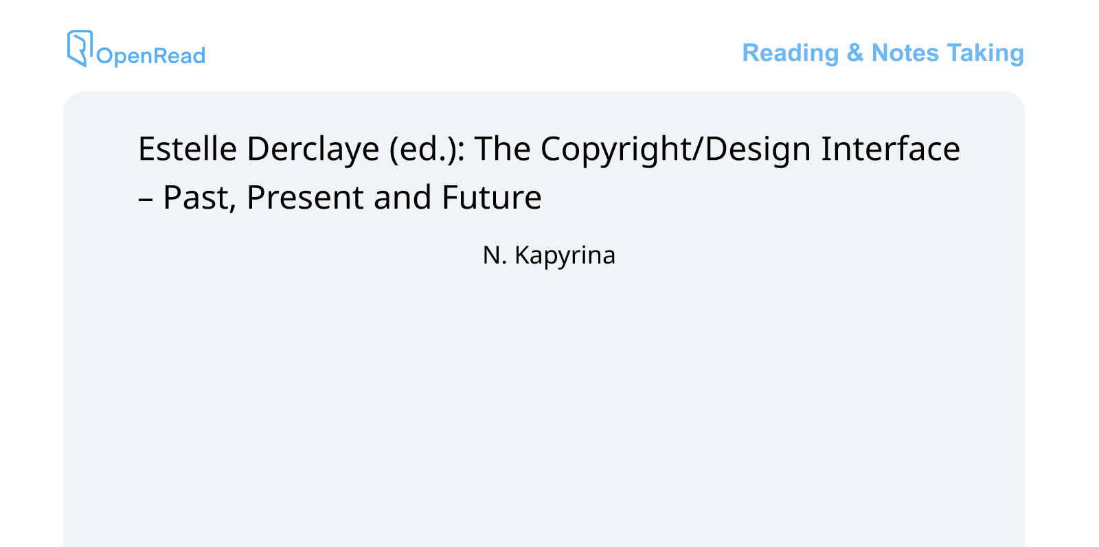 Estelle Derclaye (ed.): The Copyright/Design Interface – Past, Present ...