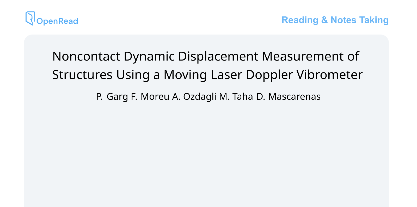 Noncontact Dynamic Displacement Measurement of Structures Using a Moving Laser Doppler Vibrometer