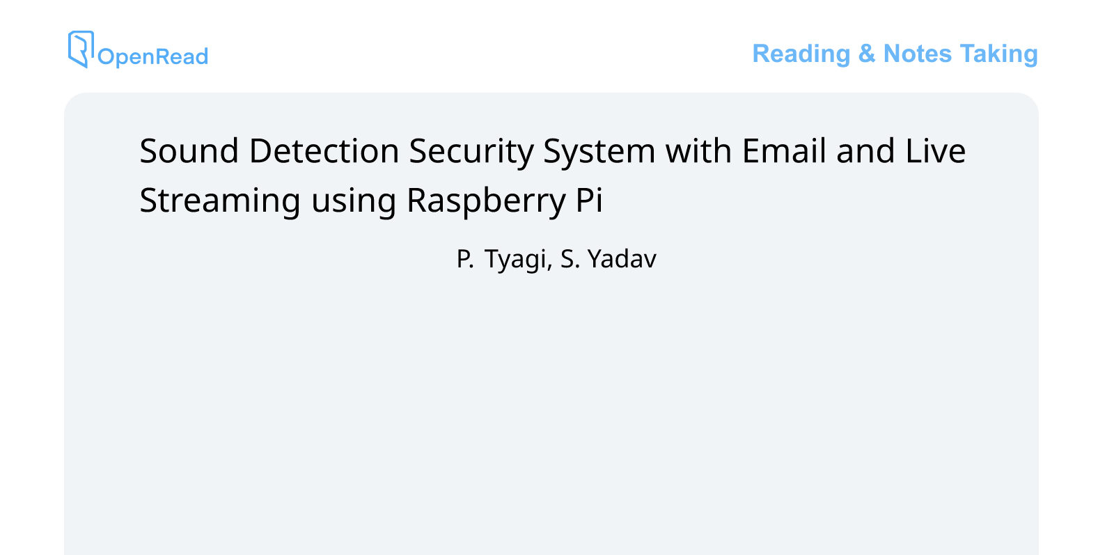 Sound Detection Security System with Email and Live Streaming using Raspberry Pi