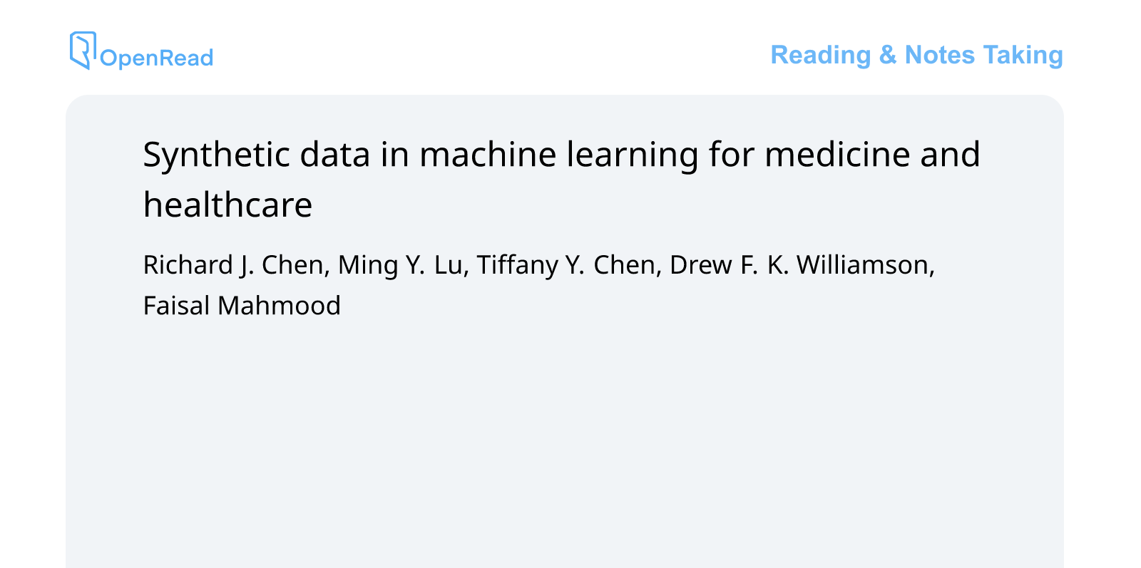 Synthetic data in machine learning for medicine and healthcare