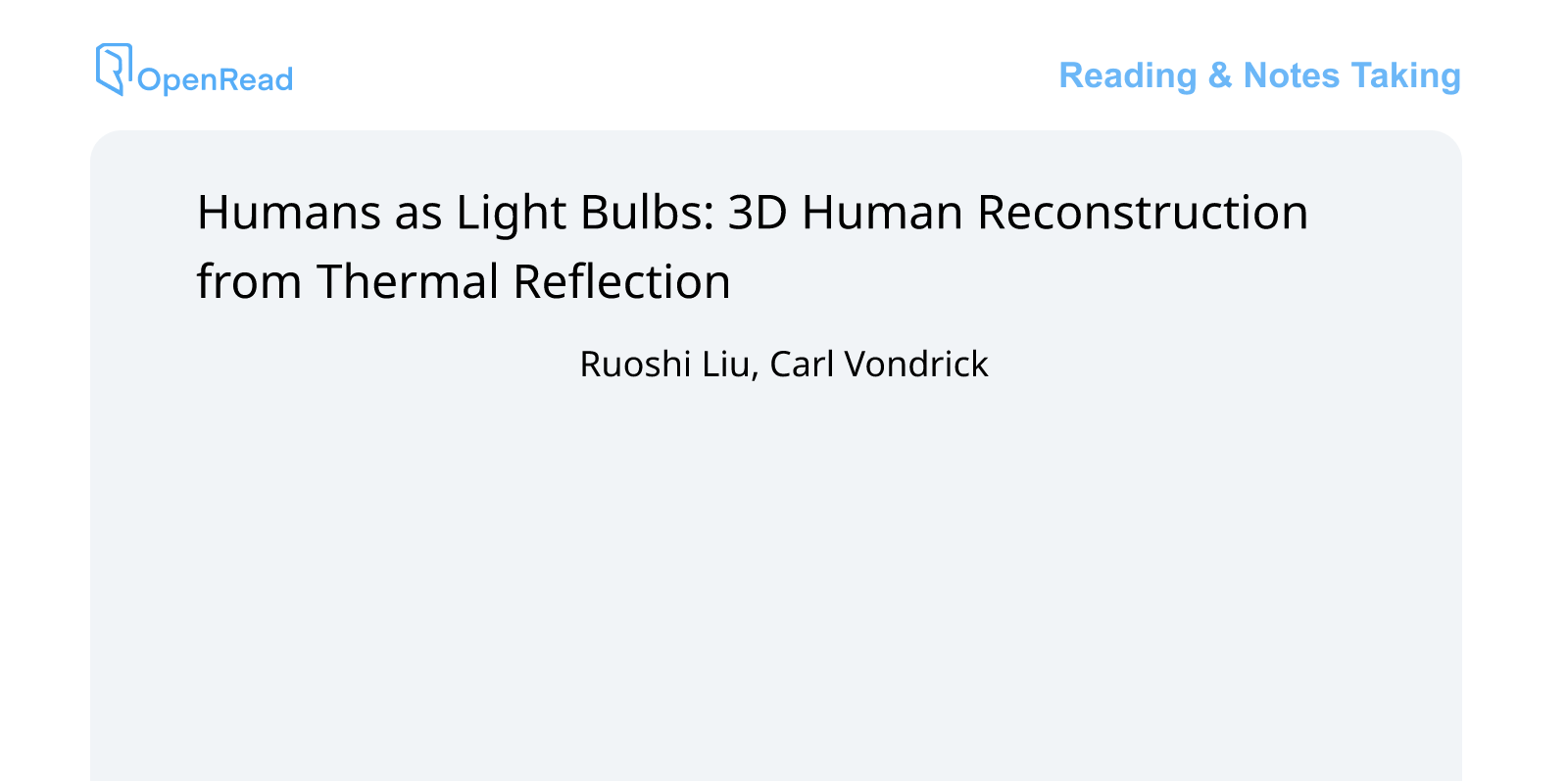 Humans as Light Bulbs: 3D Human Reconstruction from Thermal Reflection