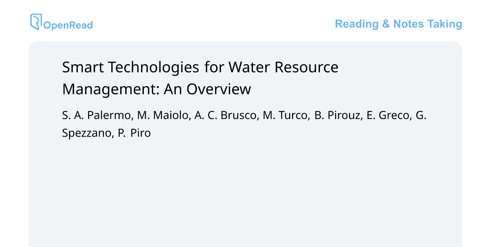 Smart Technologies for Water Resource Management: An Overview