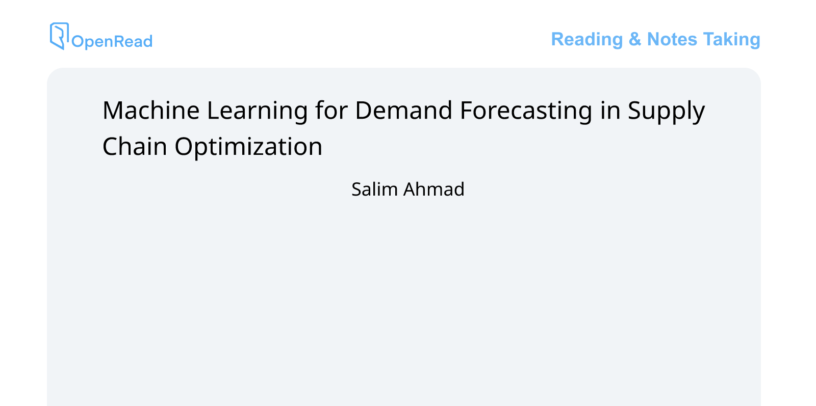 Machine Learning for Demand Forecasting in Supply Chain Optimization