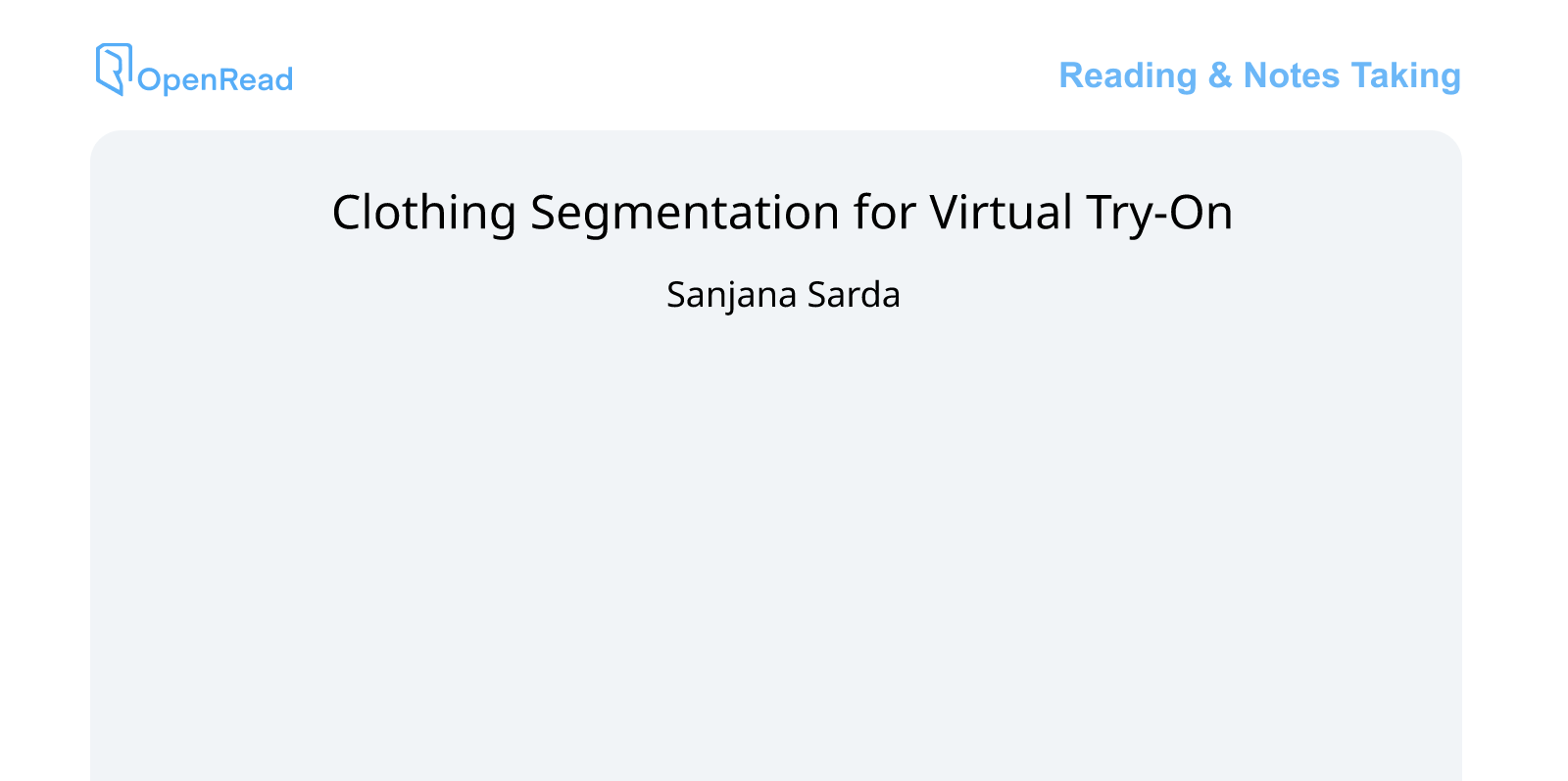 Clothing Segmentation for Virtual Try-On
