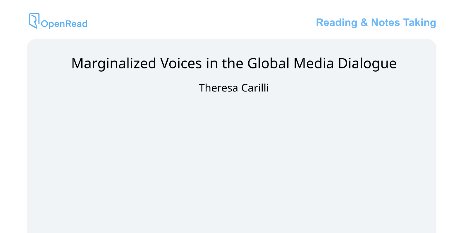 Marginalized Voices in the Global Media Dialogue