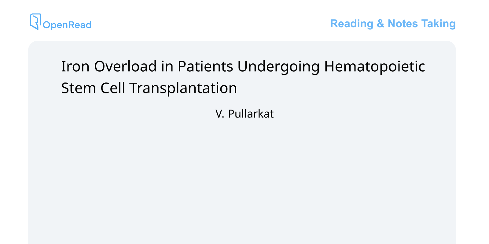 Iron Overload in Patients Undergoing Hematopoietic Stem Cell ...