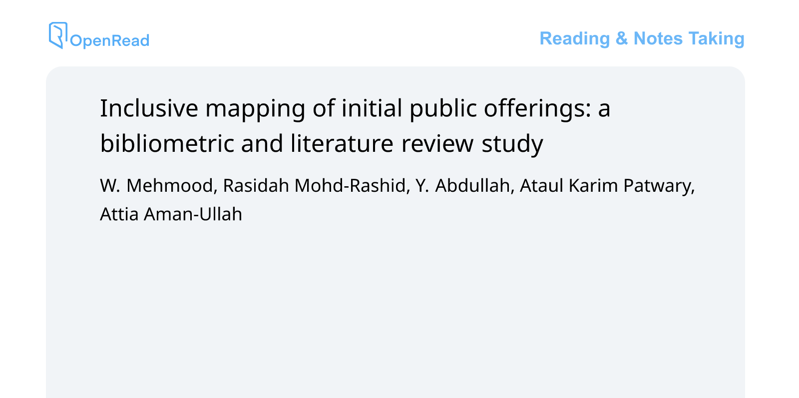 Inclusive mapping of initial public offerings: a bibliometric and ...