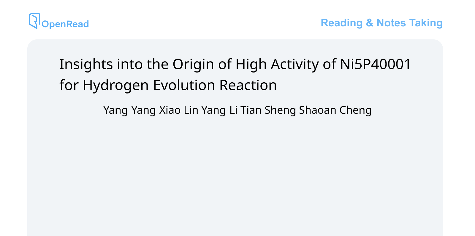 Insights Into The Origin Of High Activity Of Ni5P4 0001 For Hydrogen