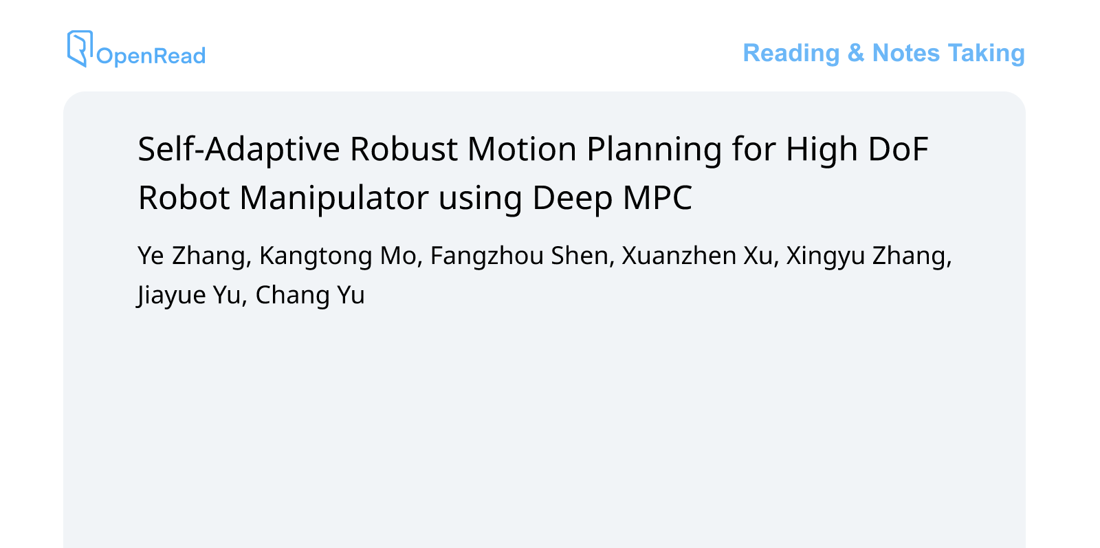 Self-Adaptive Robust Motion Planning for High DoF Robot Manipulator using Deep MPC