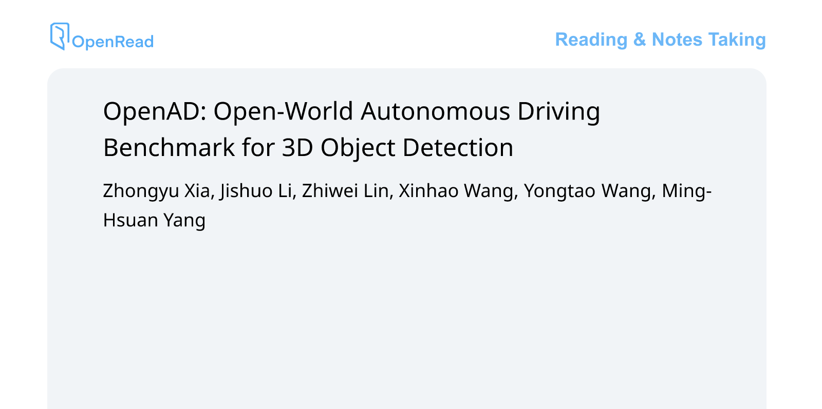 OpenAD: Open-World Autonomous Driving Benchmark for 3D Object Detection