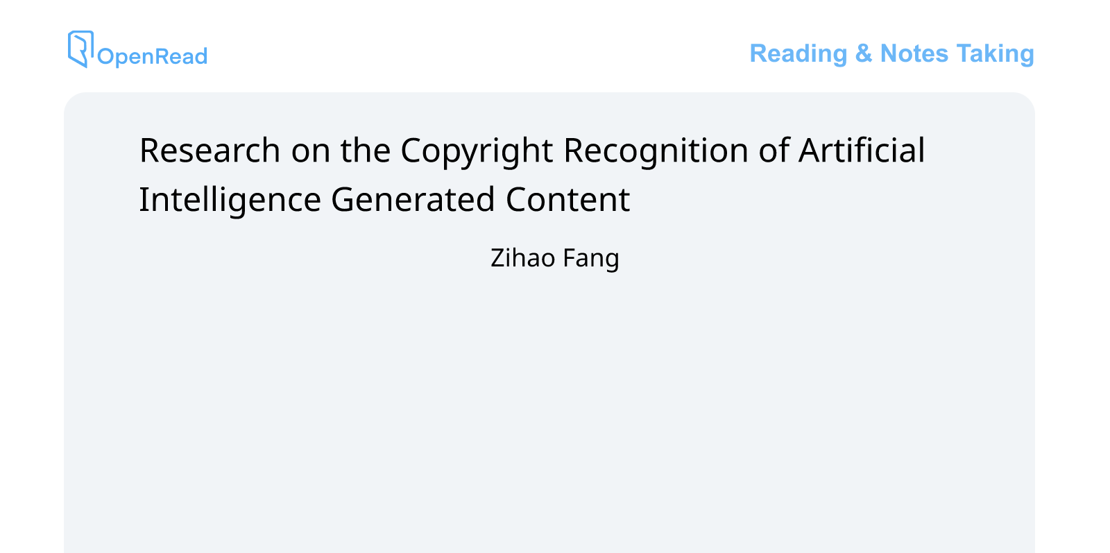 Research on the Copyright Recognition of Artificial Intelligence ...