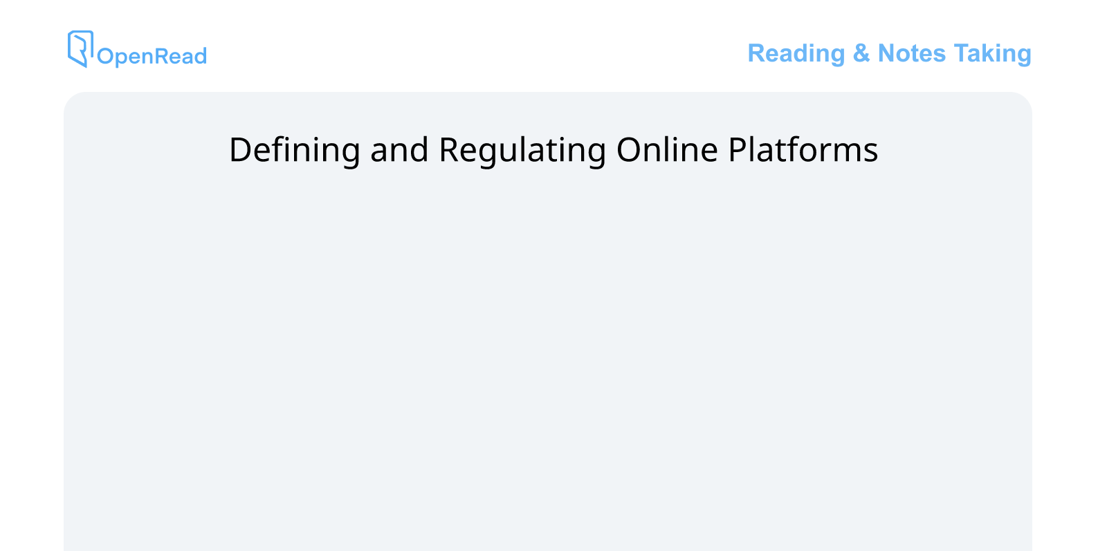 Defining and Regulating Online Platforms