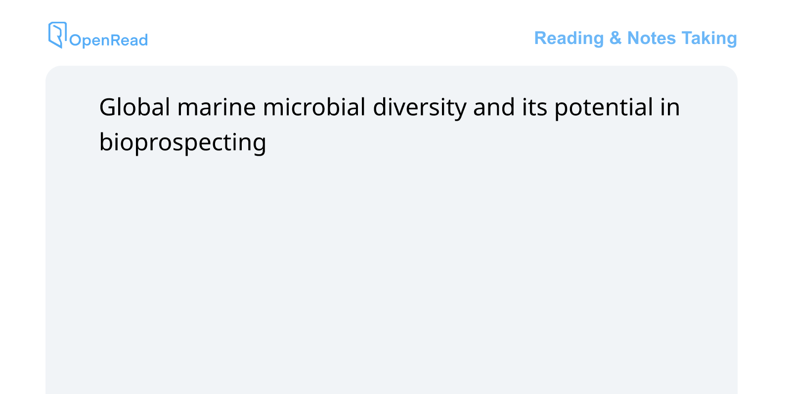 Global marine microbial diversity and its potential in bioprospecting