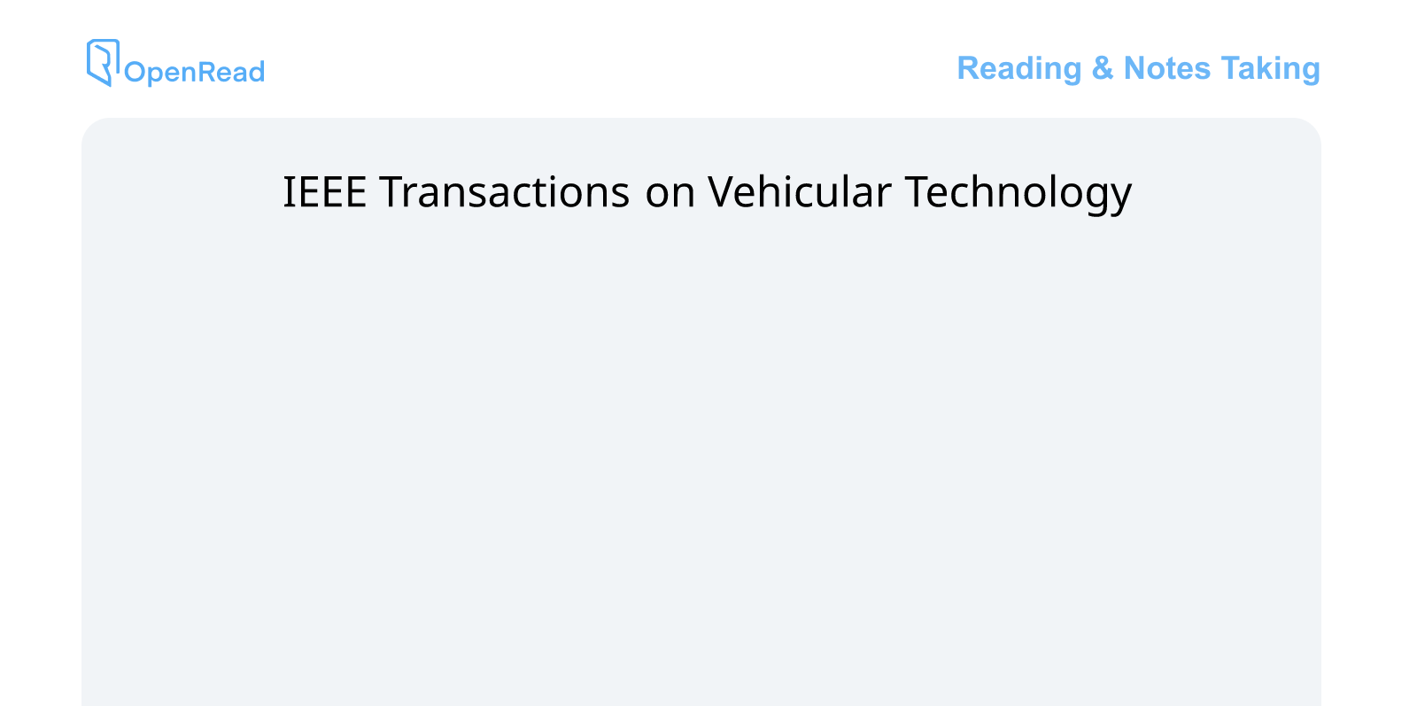 IEEE Transactions on Vehicular Technology