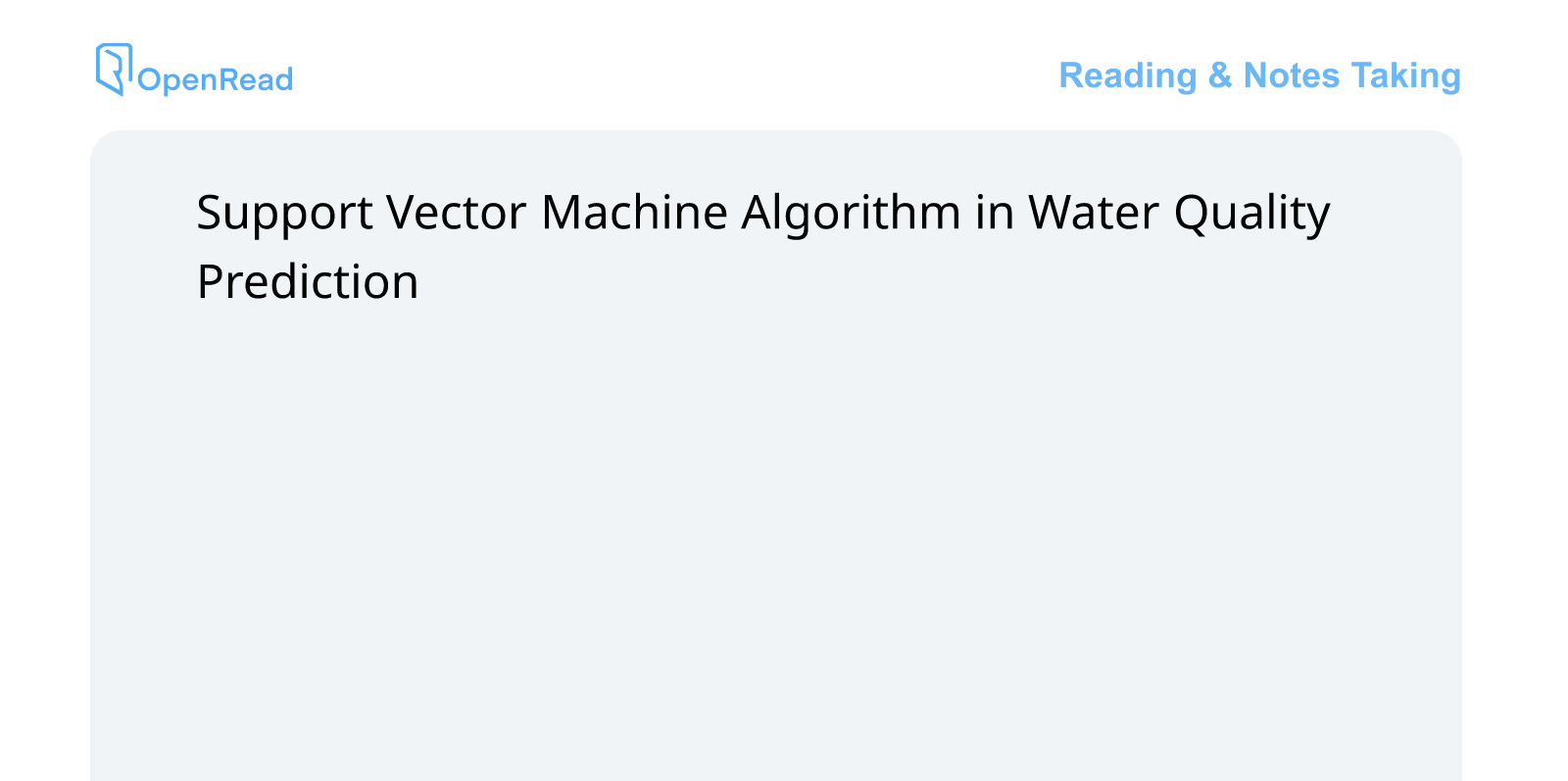 Support Vector Machine Algorithm In Water Quality Prediction