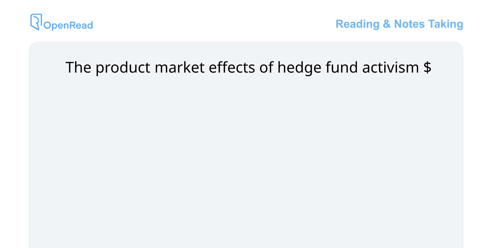 The product market effects of hedge fund activism
